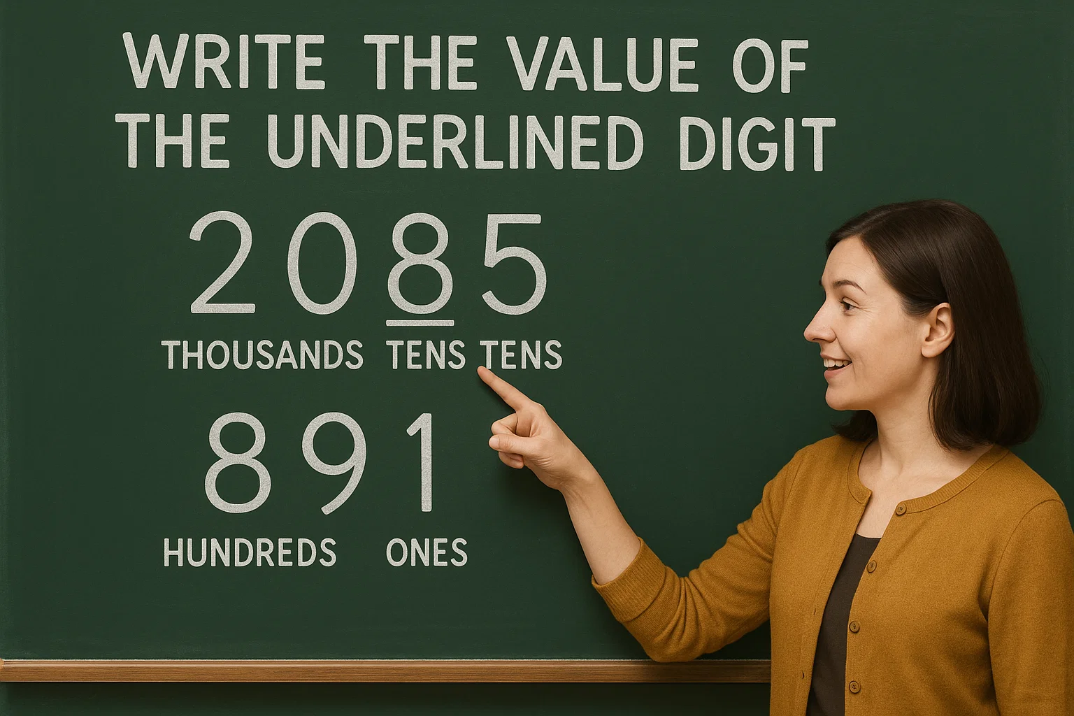 Write the Value of the Underlined Digit Easily
